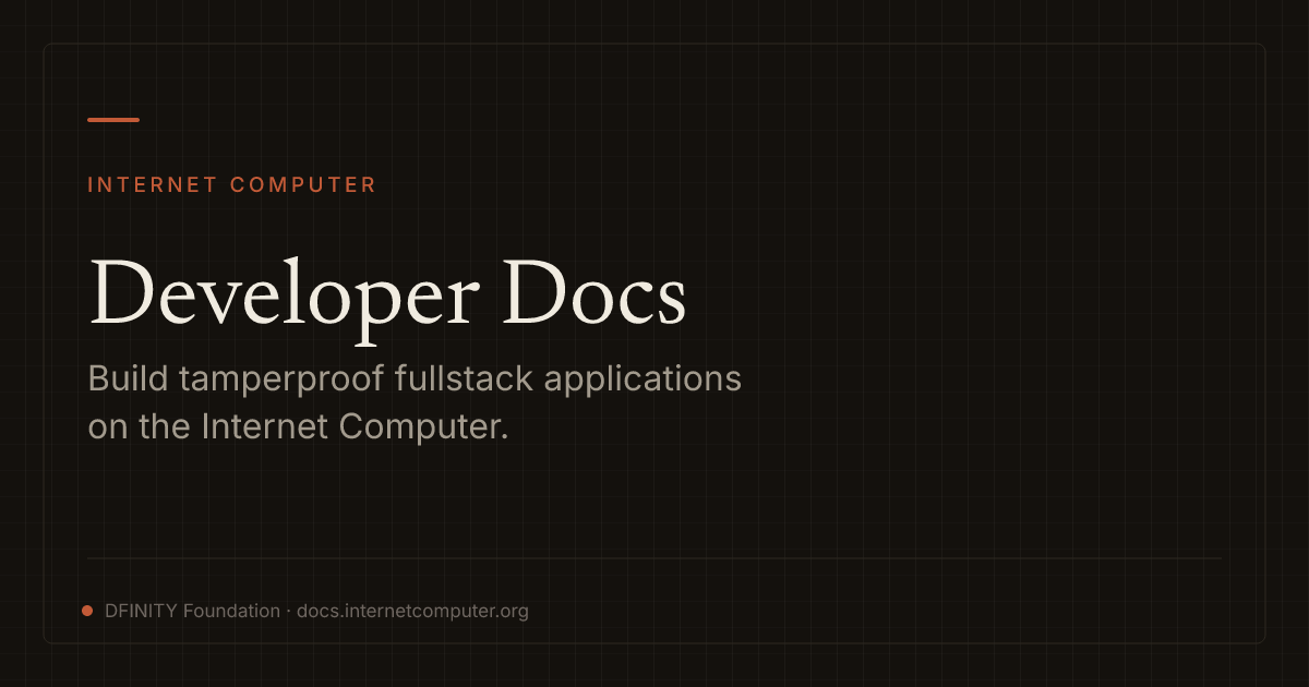 Developer tools | ICP Developer Docs